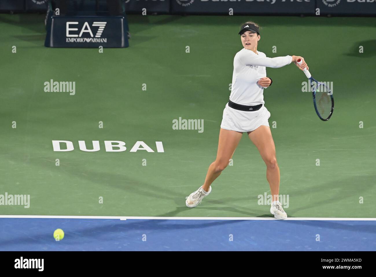 DUBAI, UAE, 24th February 2024. Action from the WTA Finals match of the ...