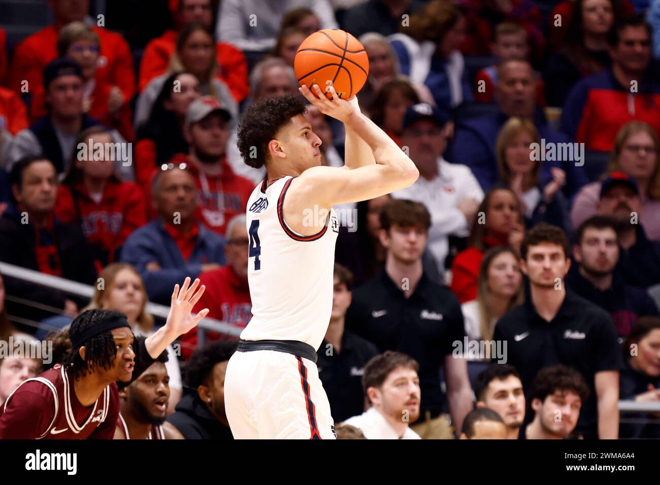 Dayton guard Koby Brea shoots against Fordham during an NCAA college ...