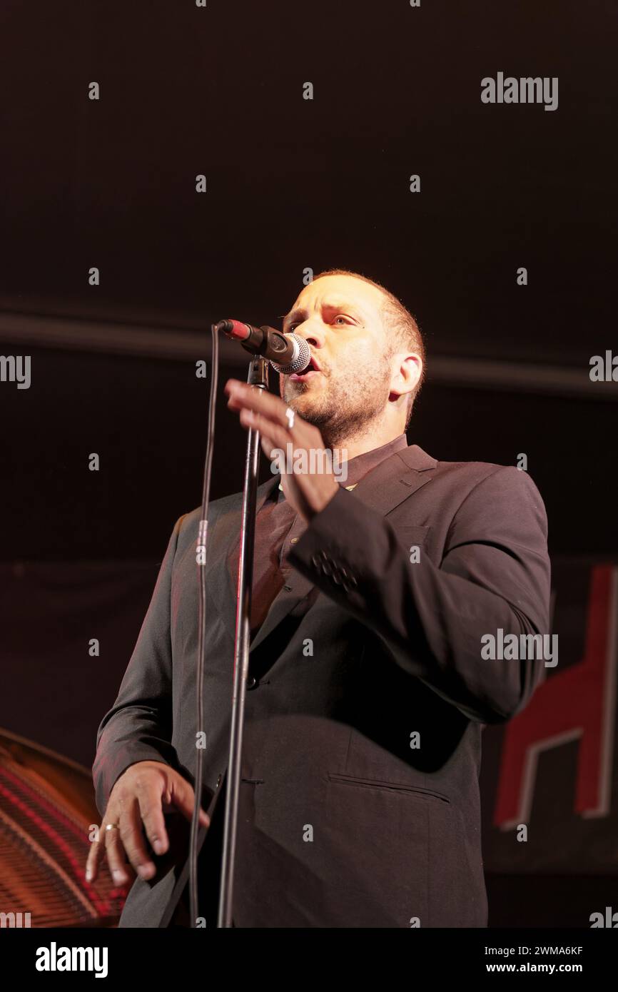 La Courneuve, France. 13th Sept, 2014. Mike Ladd performs on the Jazz ...