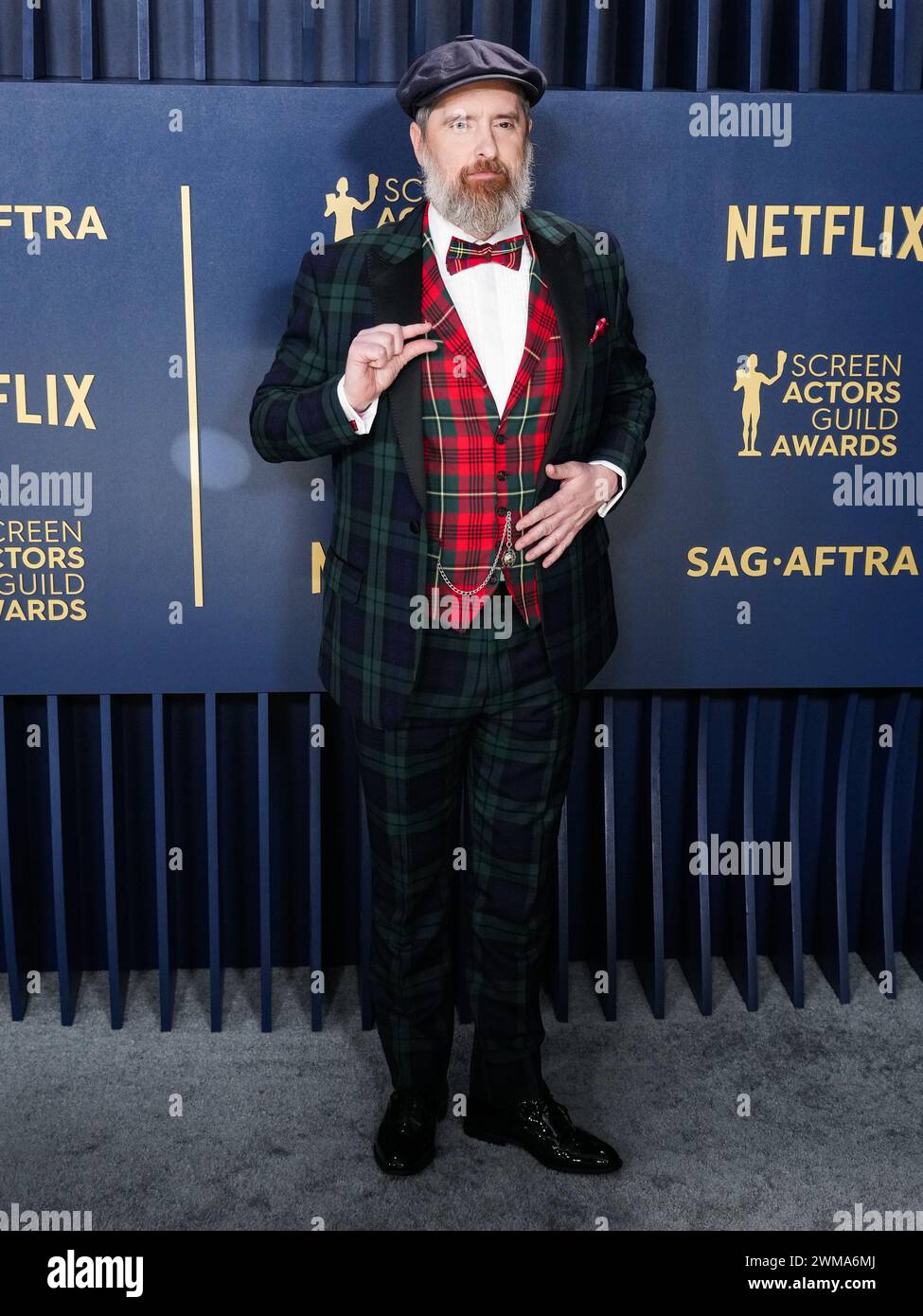 Los Angeles, USA. 24th Feb, 2024. Brendan Hunt walking on the red ...