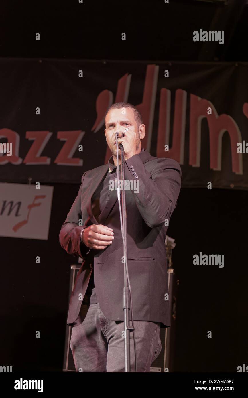 La Courneuve, France. 13th Sept, 2014. Mike Ladd performs on the Jazz ...