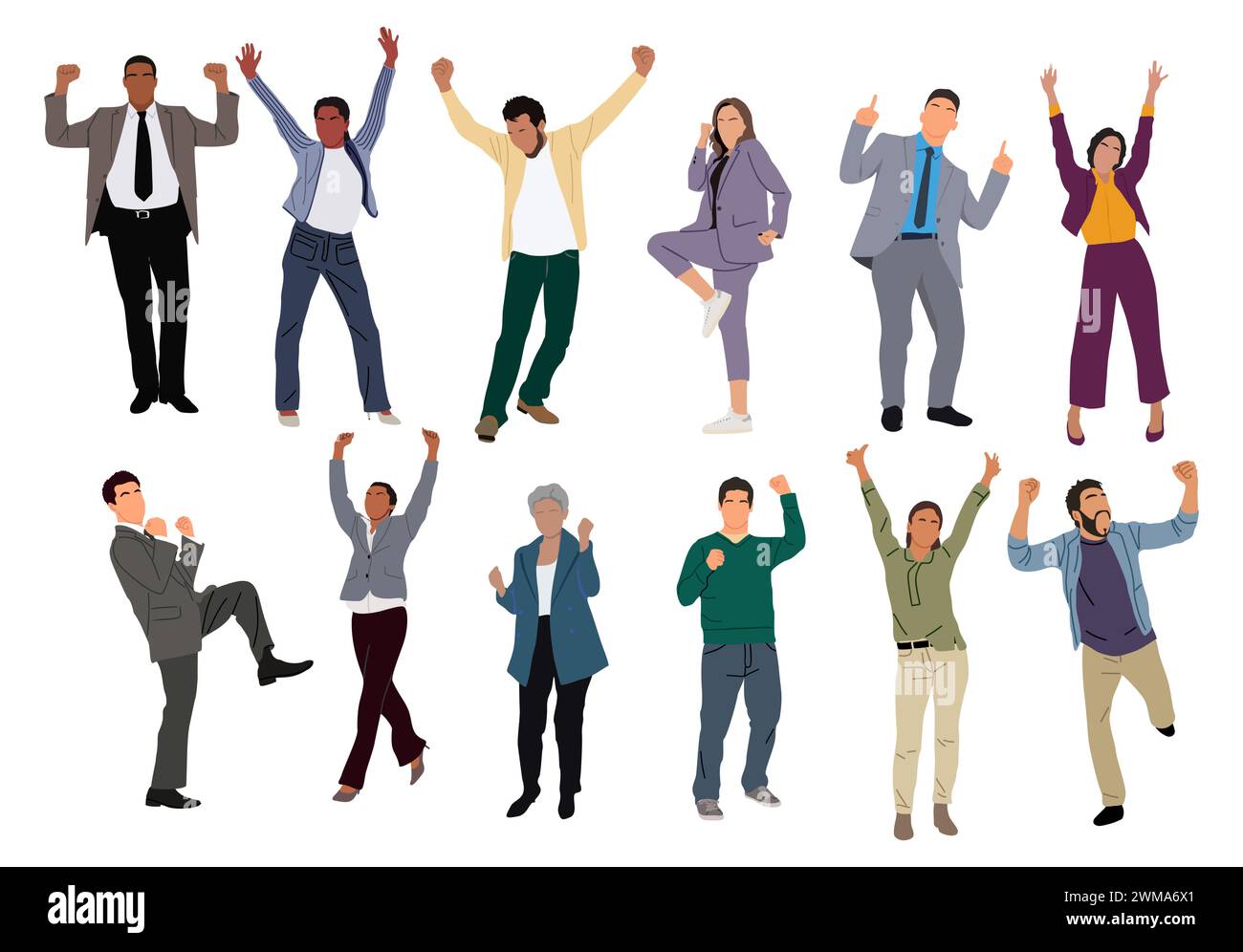 Multiethnic group people arms Stock Vector Images - Alamy