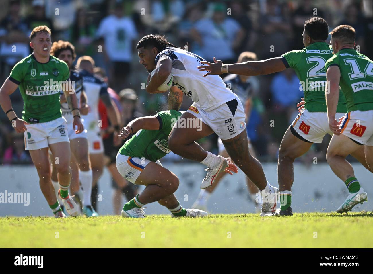 Canberra, Australia. 25th Feb, 2024. Thomas Mikaele of the Cowboys ...