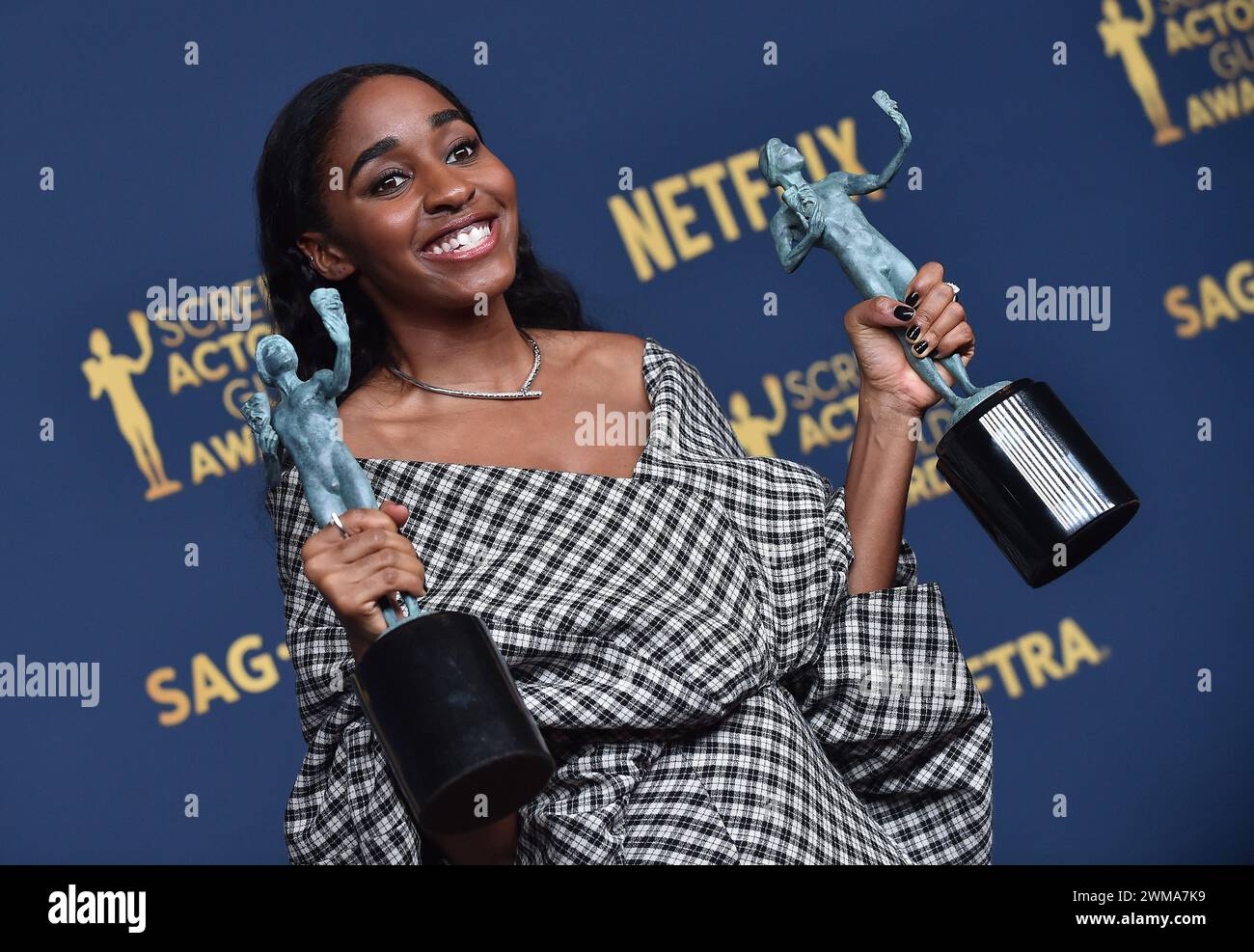 Los Angeles, USA. 24th Feb, 2024. Ayo Edebiri in the press room at the ...