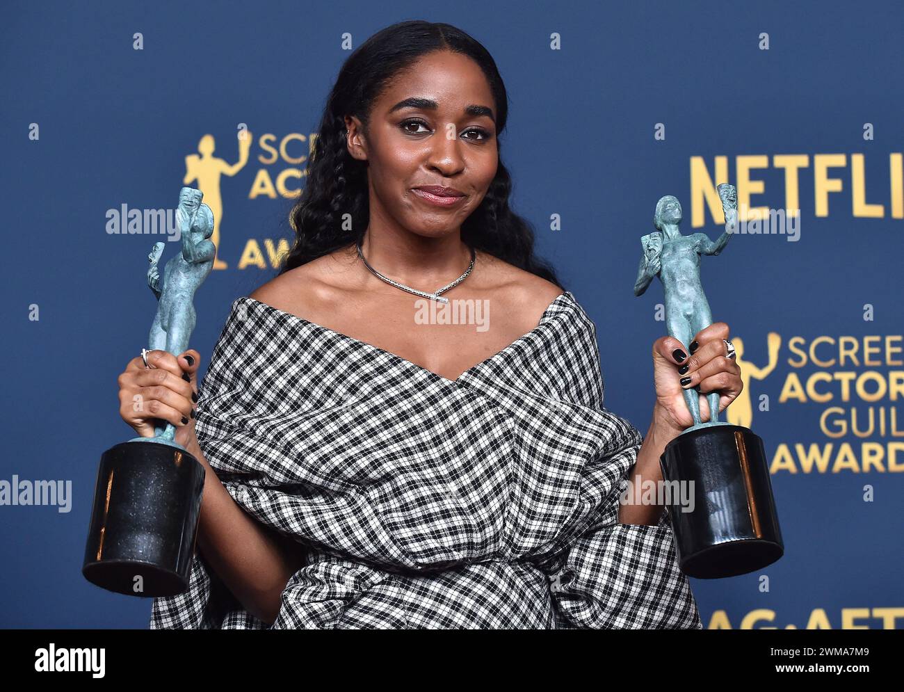 Los Angeles, USA. 24th Feb, 2024. Ayo Edebiri in the press room at the ...
