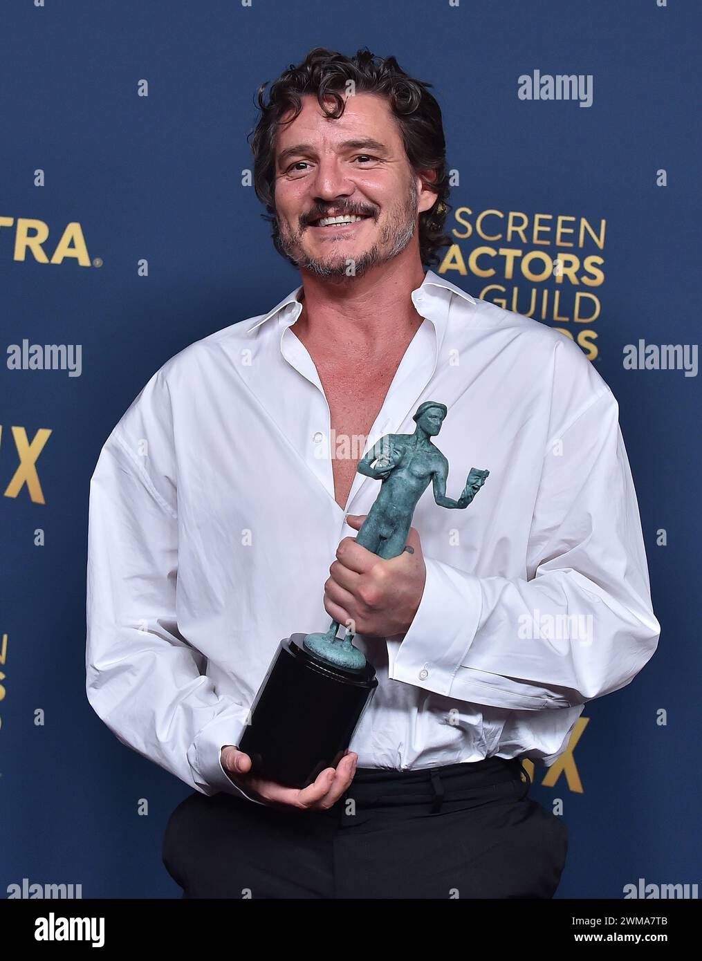 Pedro Pascal in the press room at the 30th Annual SAG Awards at the ...