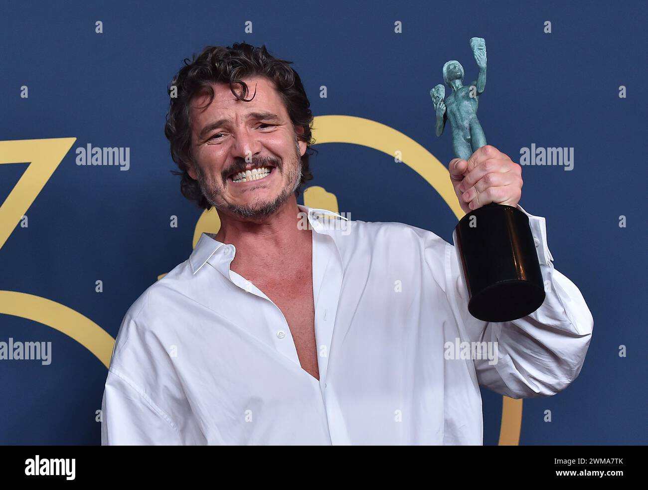Pedro Pascal in the press room at the 30th Annual SAG Awards at the ...