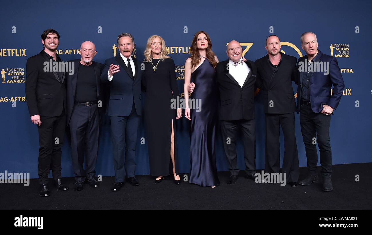 Los Angeles, USA. 24th Feb, 2024. Bryan Cranston, Betsy Brandt, Aaron ...