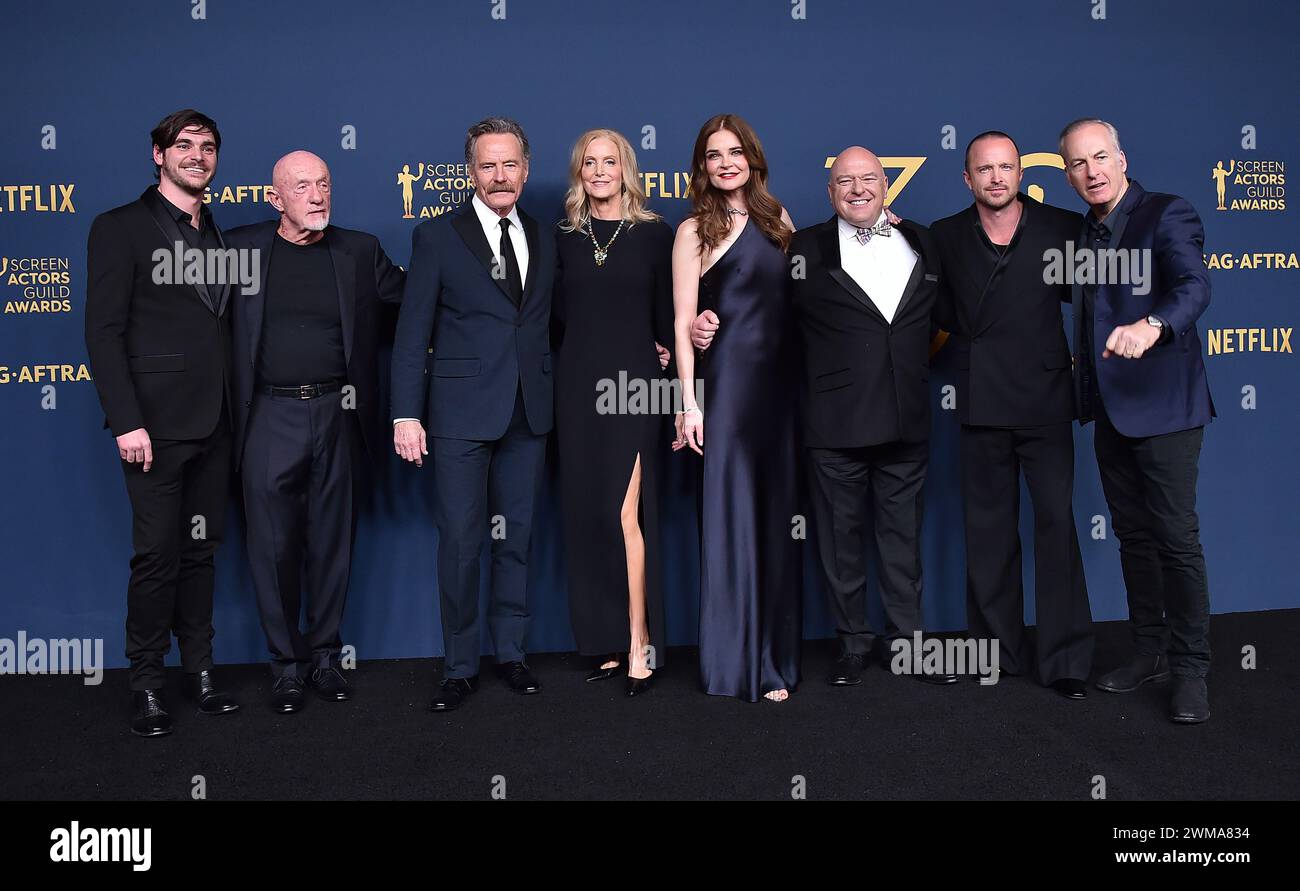 Los Angeles, USA. 24th Feb, 2024. Bryan Cranston, Betsy Brandt, Aaron ...