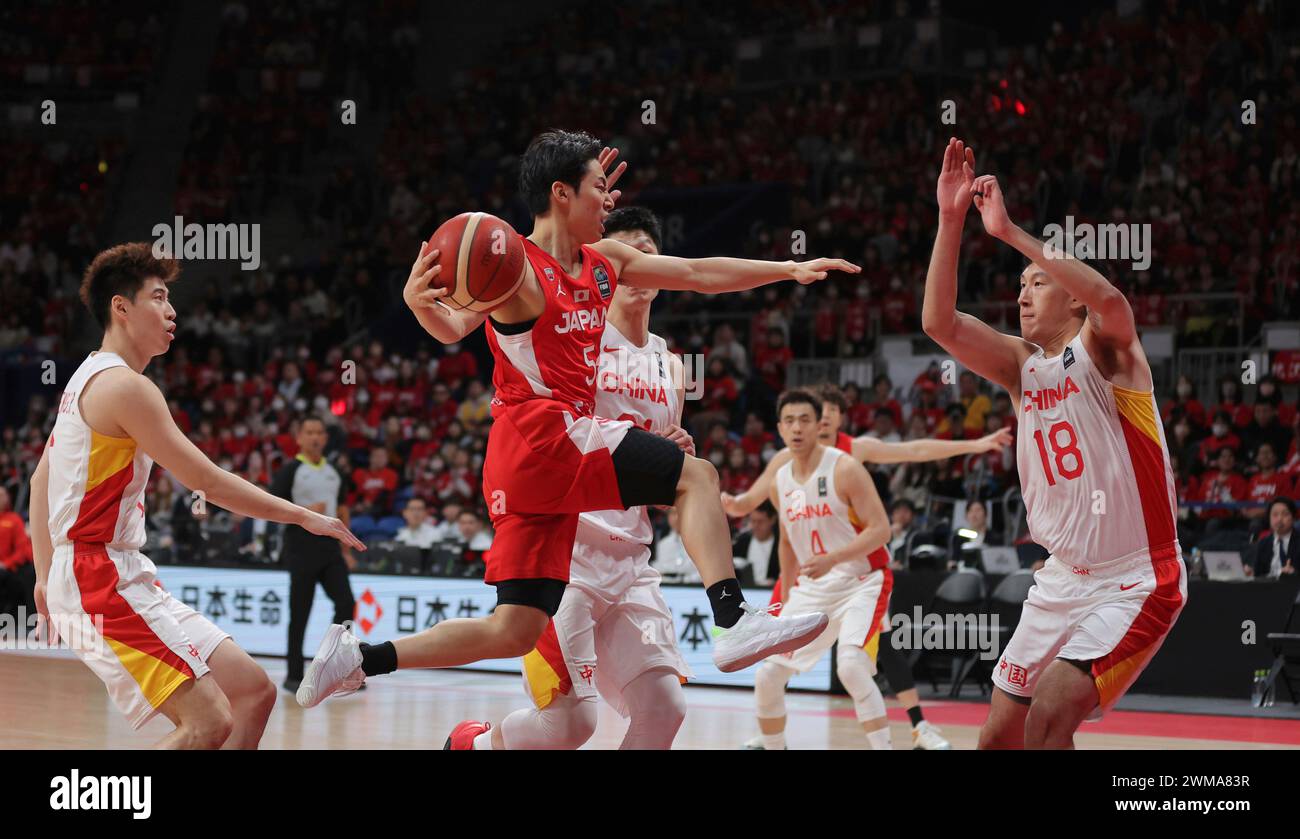 Yuki Kawamura of Japan attacks to keep a ball in the 2nd quarter of ...