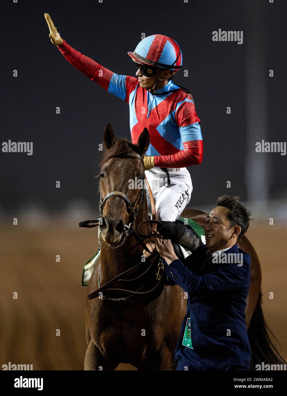 Jockey Yuga Kawada reacts on Remake after winning G3 Sports Boulevard ...