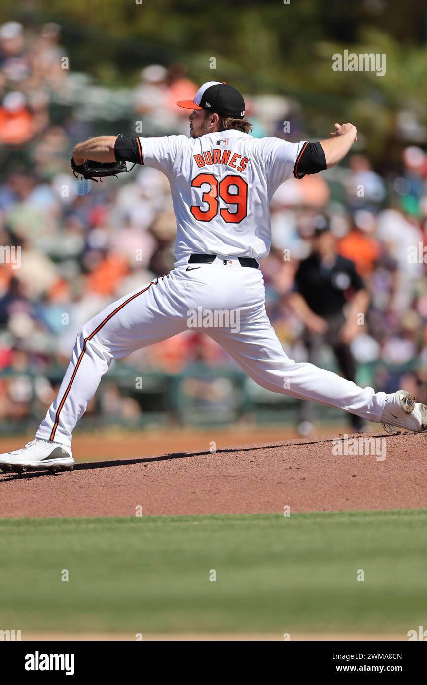 Sarasota FL USA; Baltimore Orioles starting pitcher Corbin Burnes (39 ...