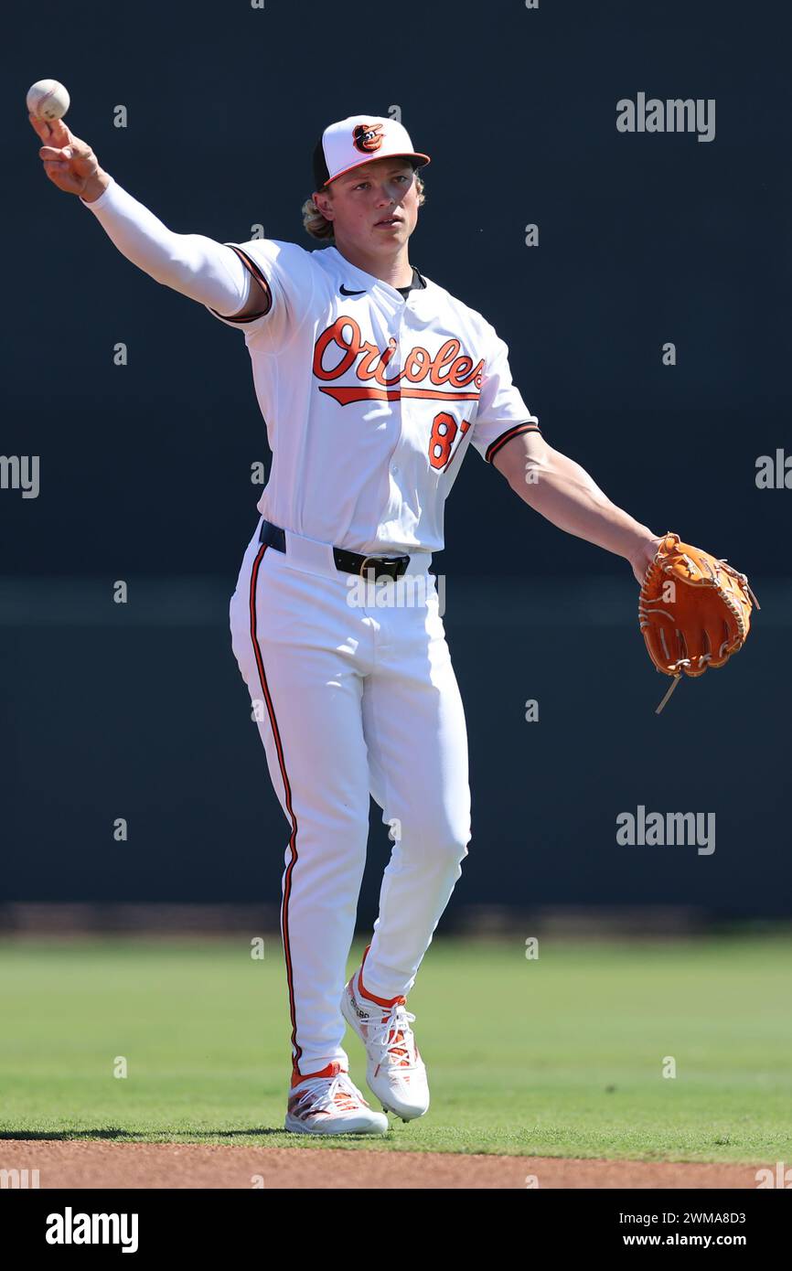 Sarasota FL USA; Baltimore Orioles second baseman Jackson Holliday (87 ...