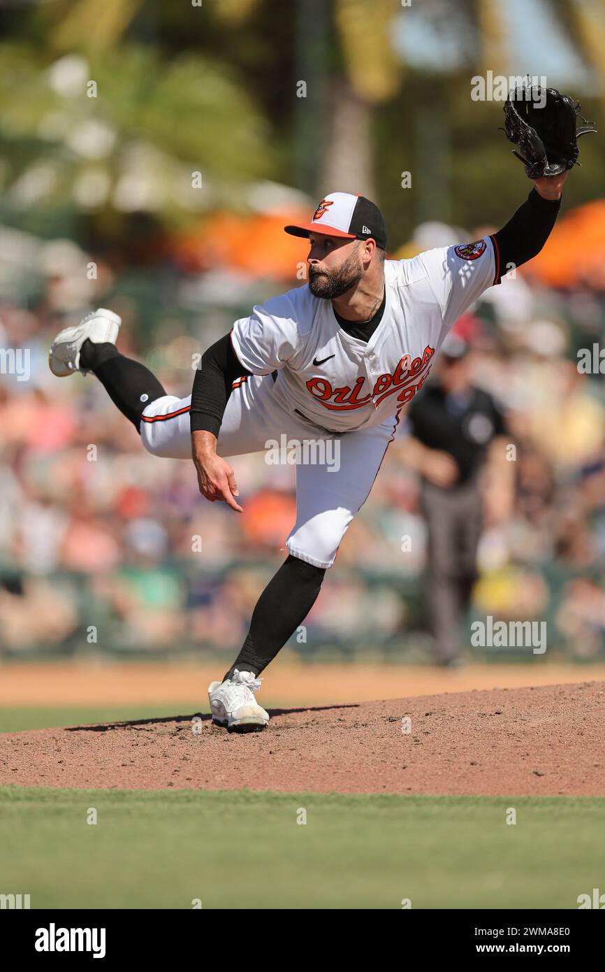 Sarasota FL USA; Baltimore Orioles pitcher Garrett Stallings (96 ...