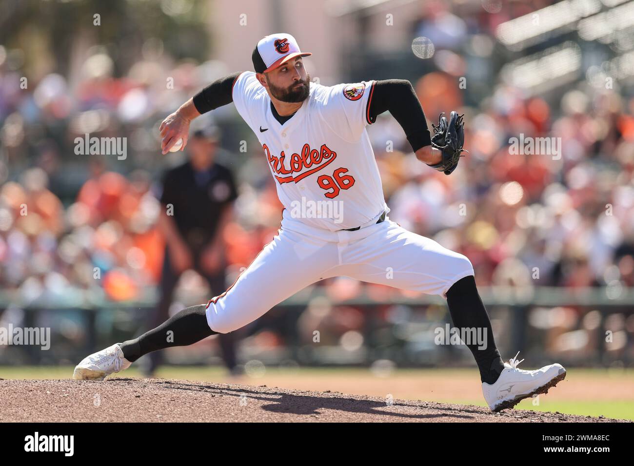 Sarasota FL USA; Baltimore Orioles pitcher Garrett Stallings (96 ...