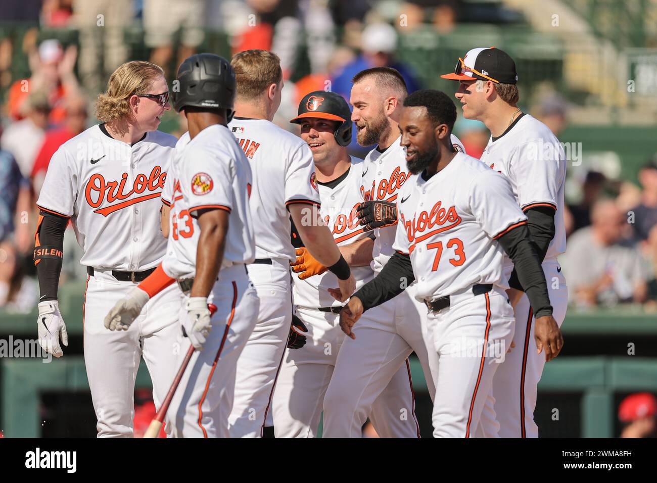 Sarasota FL USA; Baltimore Orioles right fielder hits a walk off homer ...