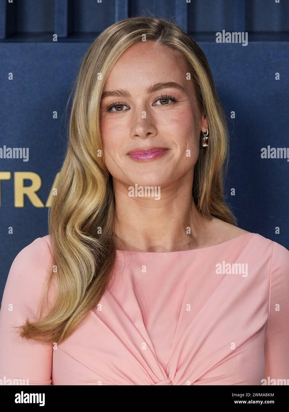 Los Angeles, USA. 24th Feb, 2024. Brie Larson wearing Atelier Versace ...