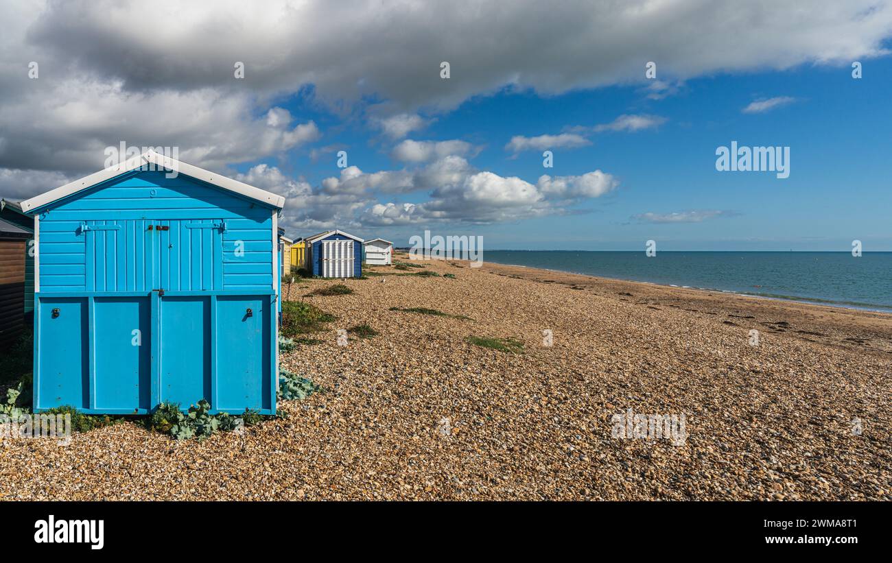 South Hayling, Hampshire, England, UK - October 02, 2022: Beach Huts on ...