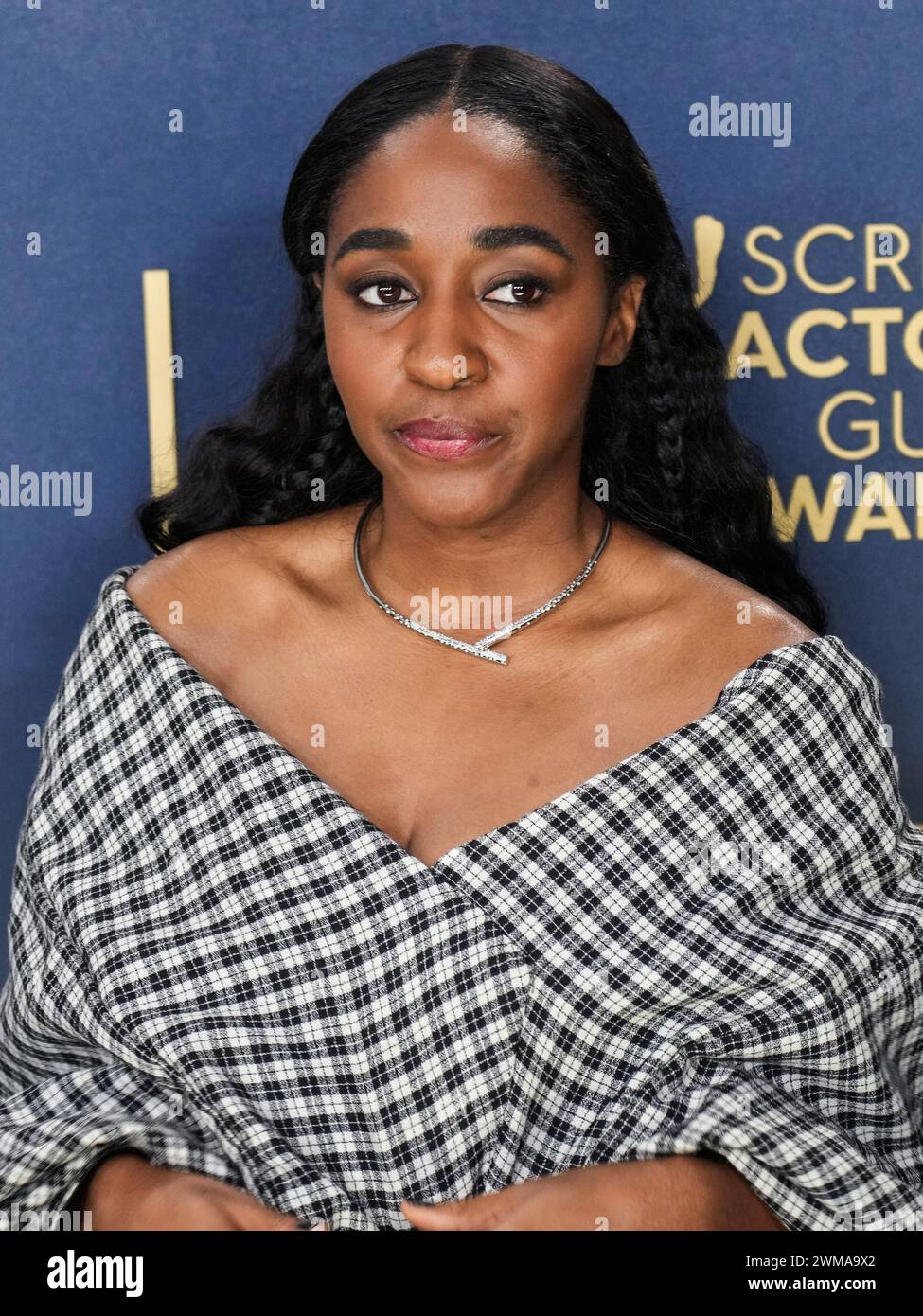 Los Angeles, USA. 24th Feb, 2024. Ayo Edebiri walking on the red carpet ...