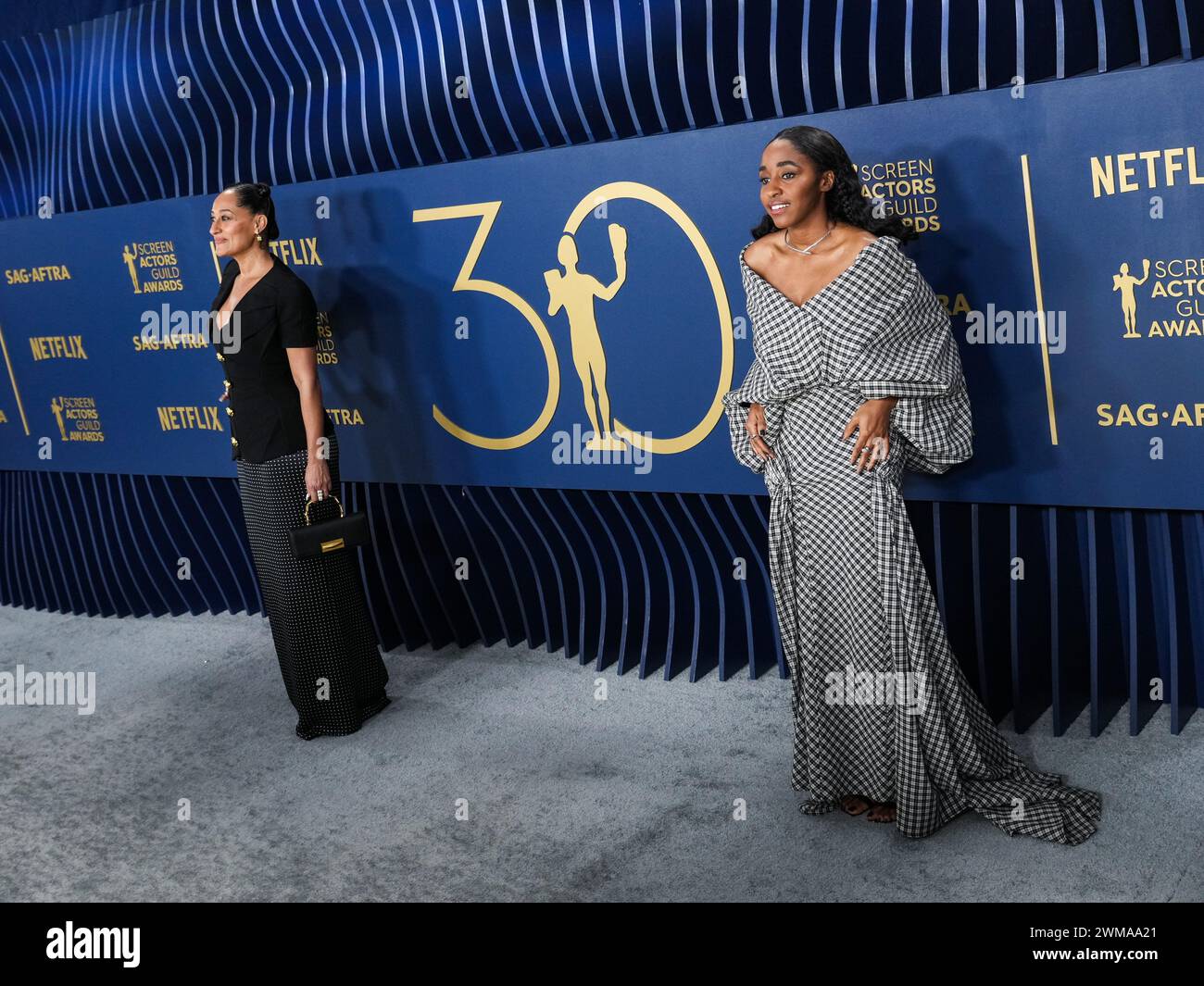 Los Angeles, USA. 24th Feb, 2024. Tracee Ellis Ross and Ayo Edebiri ...