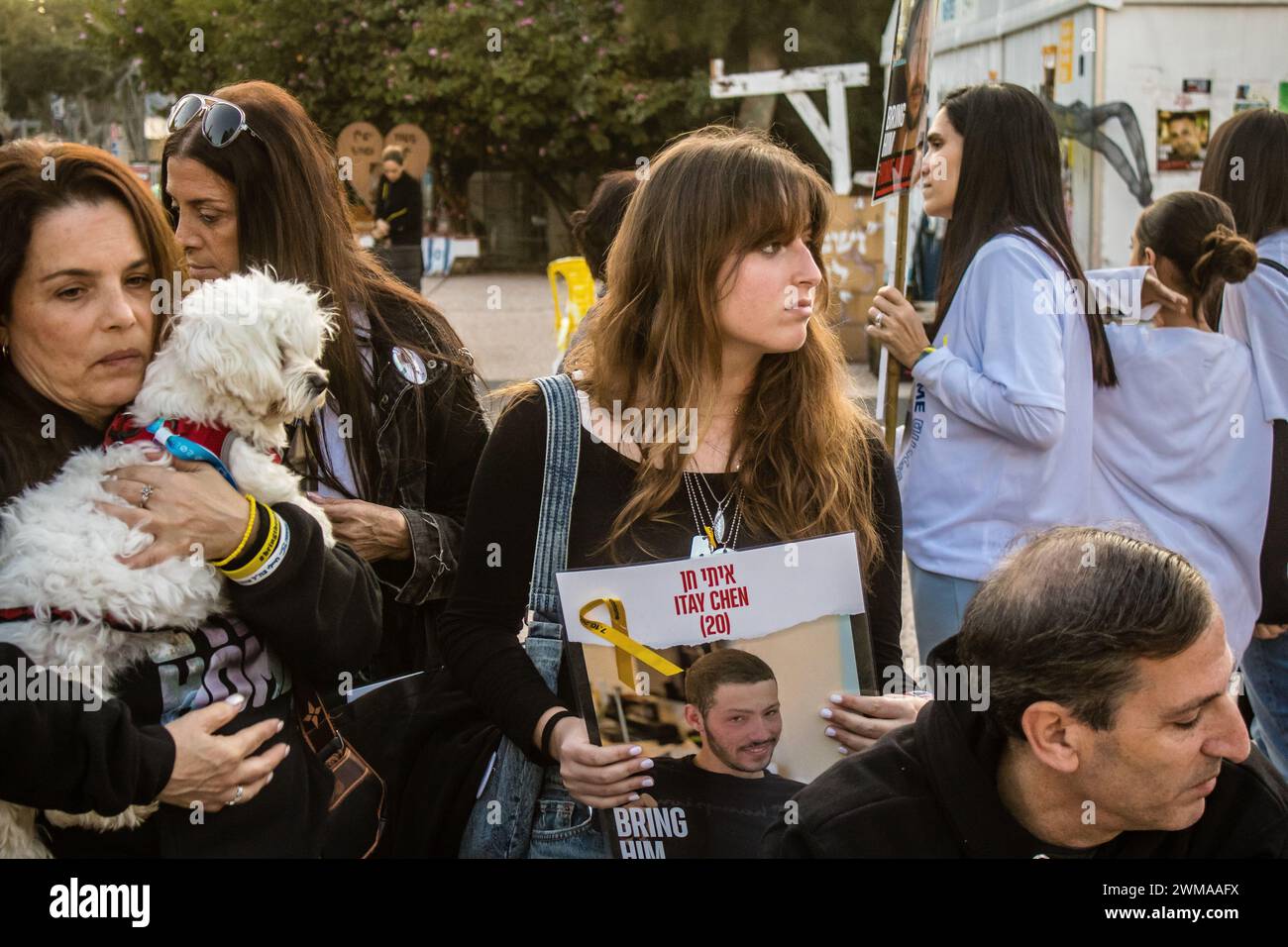 Tel Aviv, Israel, February 24, 2024 Families of the hostages ...