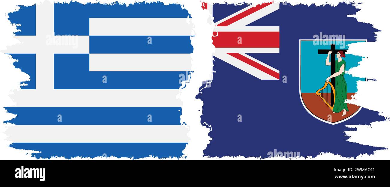 Montserrat and Greece grunge flags connection, vector Stock Vector ... Montserrat and Greece grunge flags connection, vector Stock Vector ...