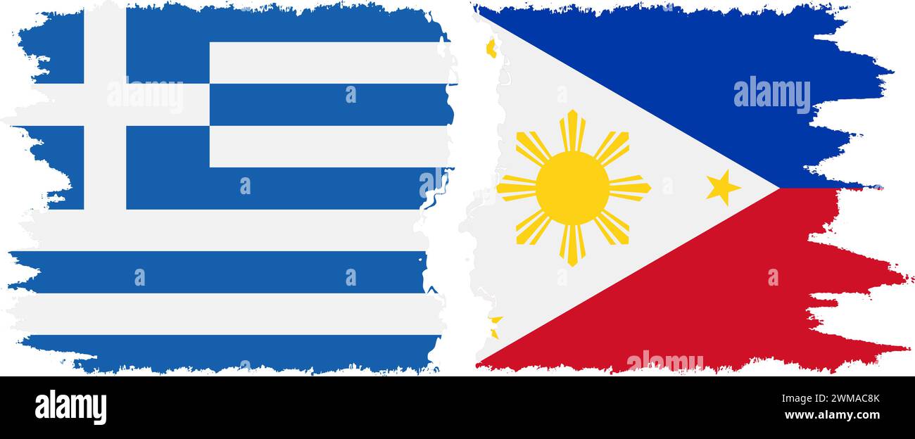 Philippines and Greece grunge flags connection, vector Stock Vector ...