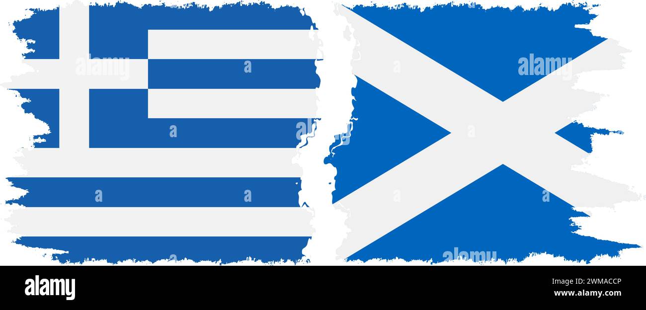 Scotland and Greece grunge flags connection, vector Stock Vector Image ...
