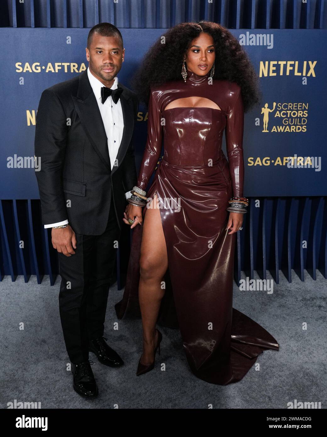 Los Angeles, USA. 24th Feb, 2024. Russell Wilson and Ciara walking on ...