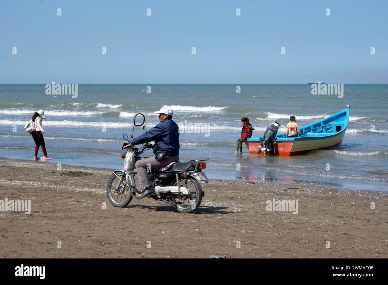 Scene on the beach of Babolsar, Caspian Sea, Iran, 22/03/2019 Stock ...