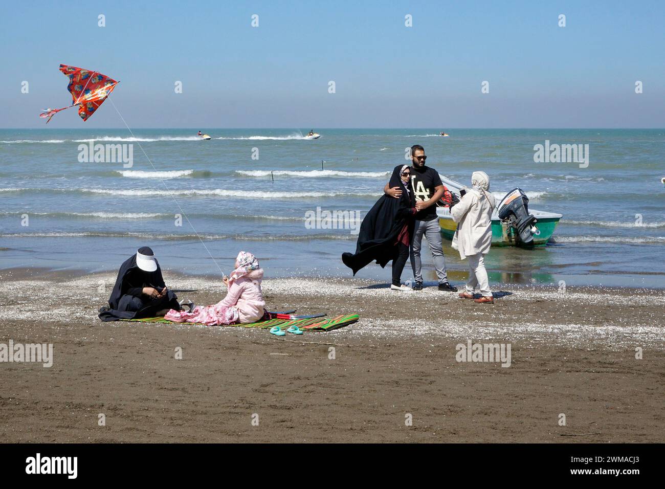 Scene on the beach of Babolsar, Caspian Sea, Iran, 22/03/2019 Stock ...