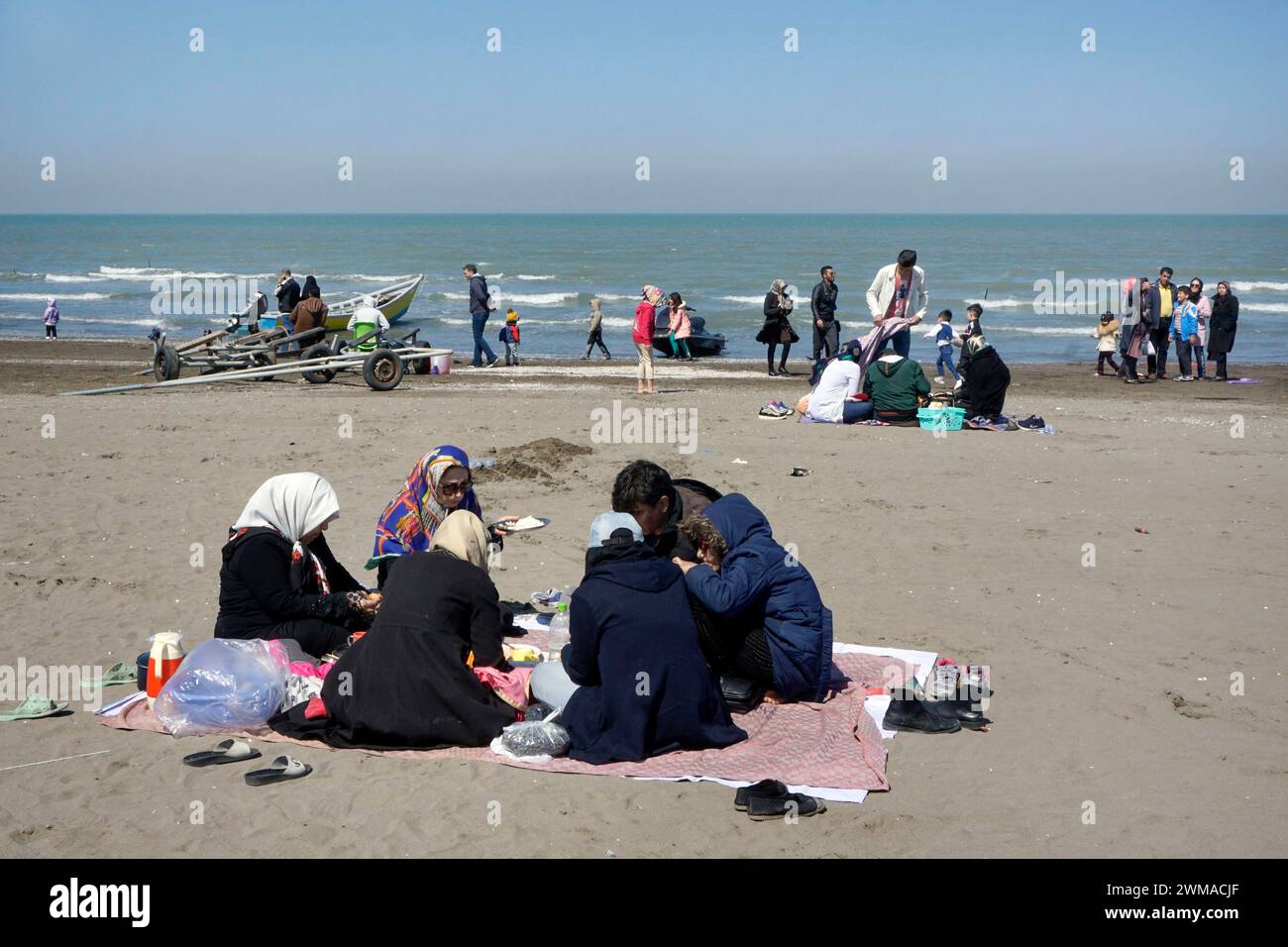 Scene on the beach of Babolsar, Caspian Sea, Iran, 22/03/2019 Stock ...