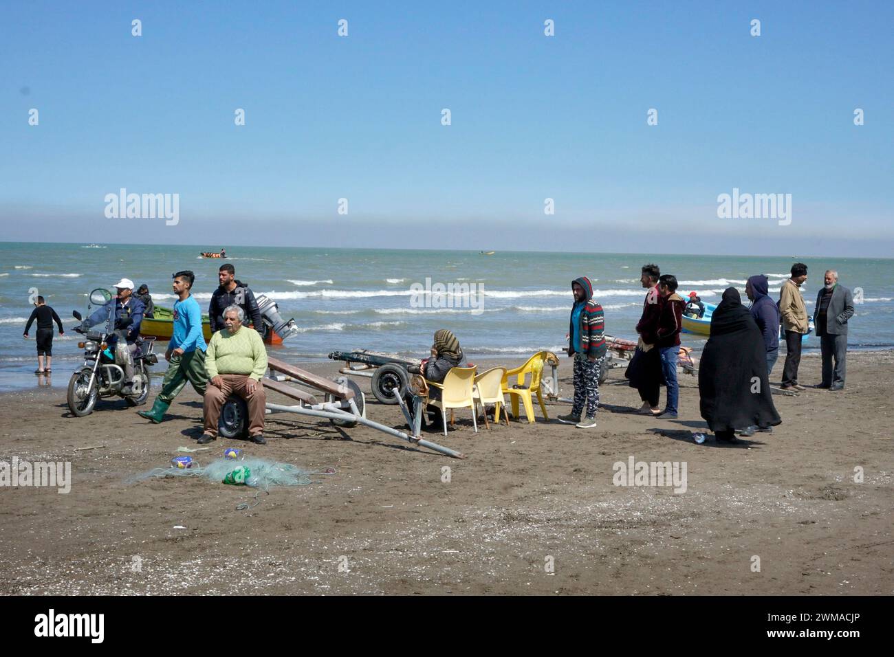 Scene on the beach of Babolsar, Caspian Sea, Iran, 22/03/2019 Stock ...