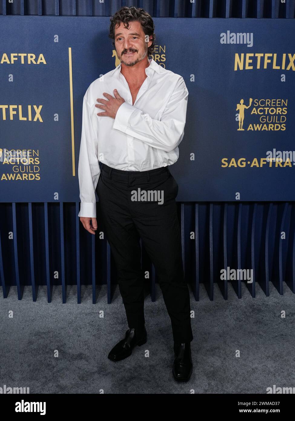 Los Angeles, USA. 24th Feb, 2024. Pedro Pascal walking on the red ...