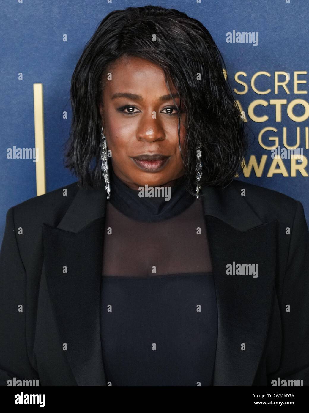 Los Angeles, USA. 24th Feb, 2024. Uzo Aduba walking on the red carpet ...