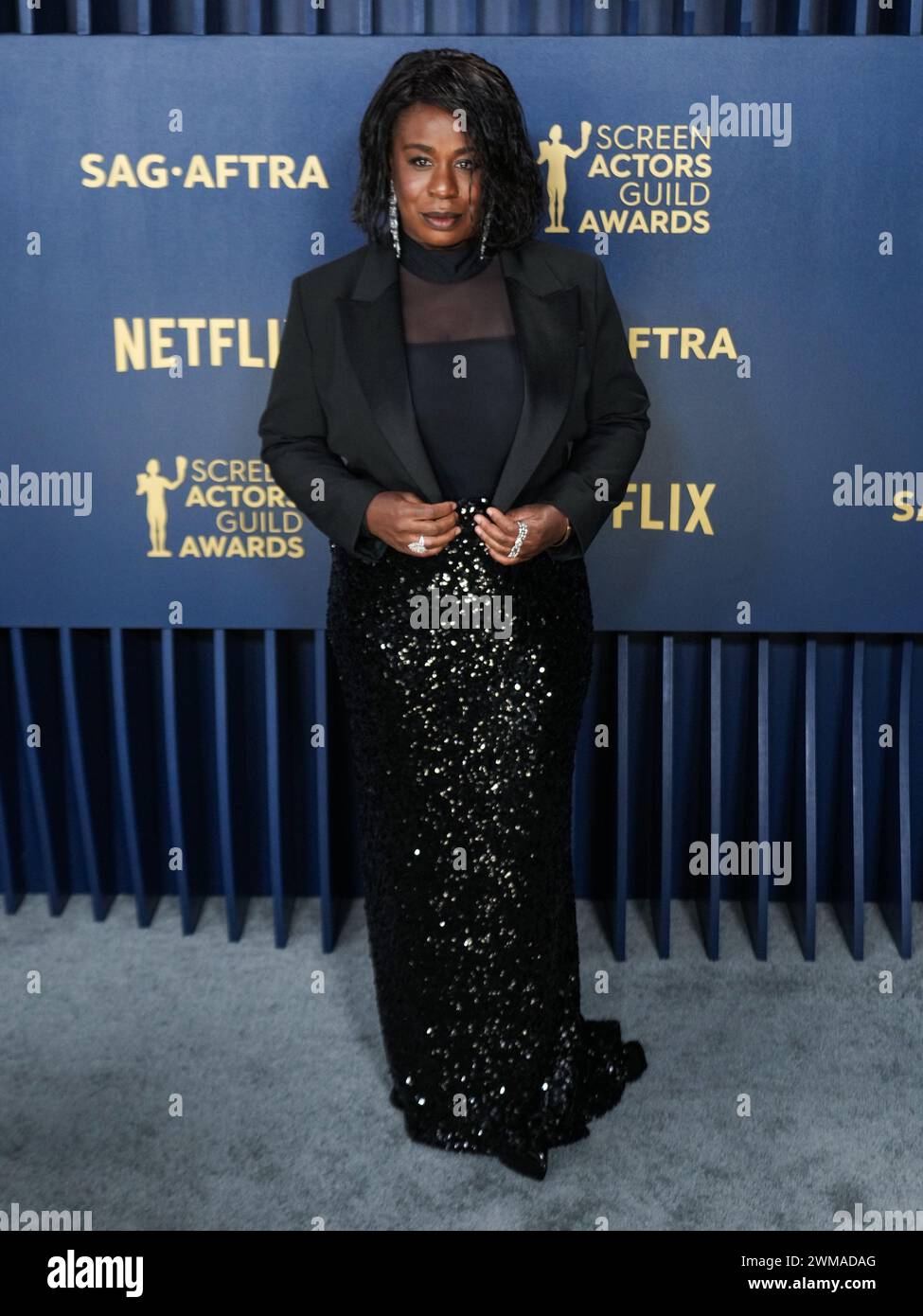 Los Angeles, USA. 24th Feb, 2024. Uzo Aduba walking on the red carpet ...
