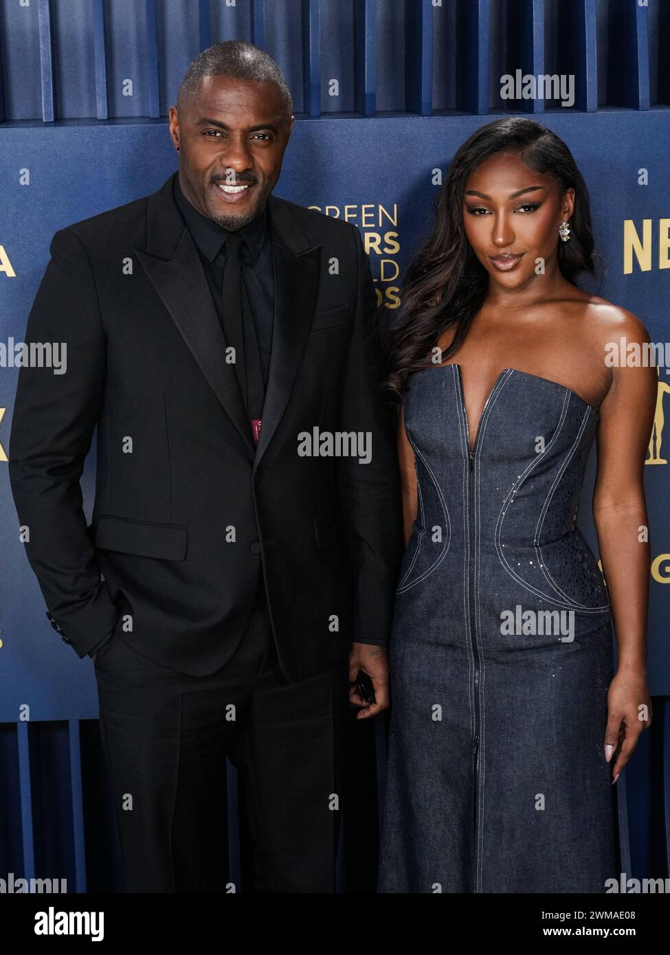 Los Angeles, USA. 24th Feb, 2024. Idris Elba and Isan Elba walking on ...