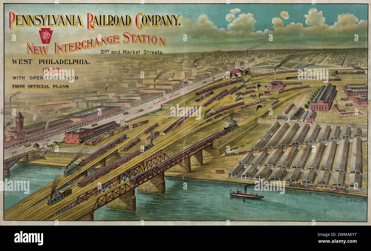 Vintage illustration. Overview Pennsylvania Railroad Company New ...