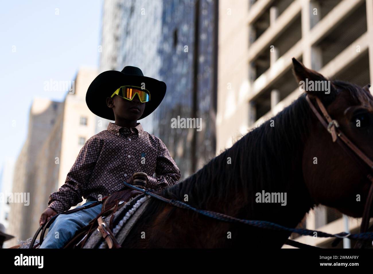 Houston, USA. 24th Feb, 2024. A cowboy is seen during the 92nd Downtown ...