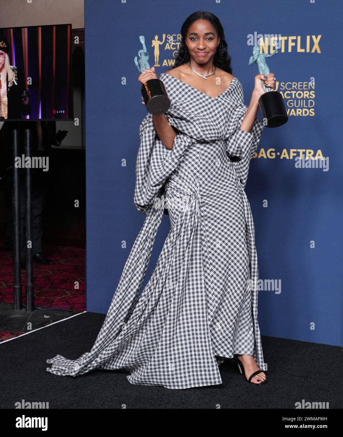 Ayo Edebiri, winner of the Outstanding Performance by a Female Actor in ...