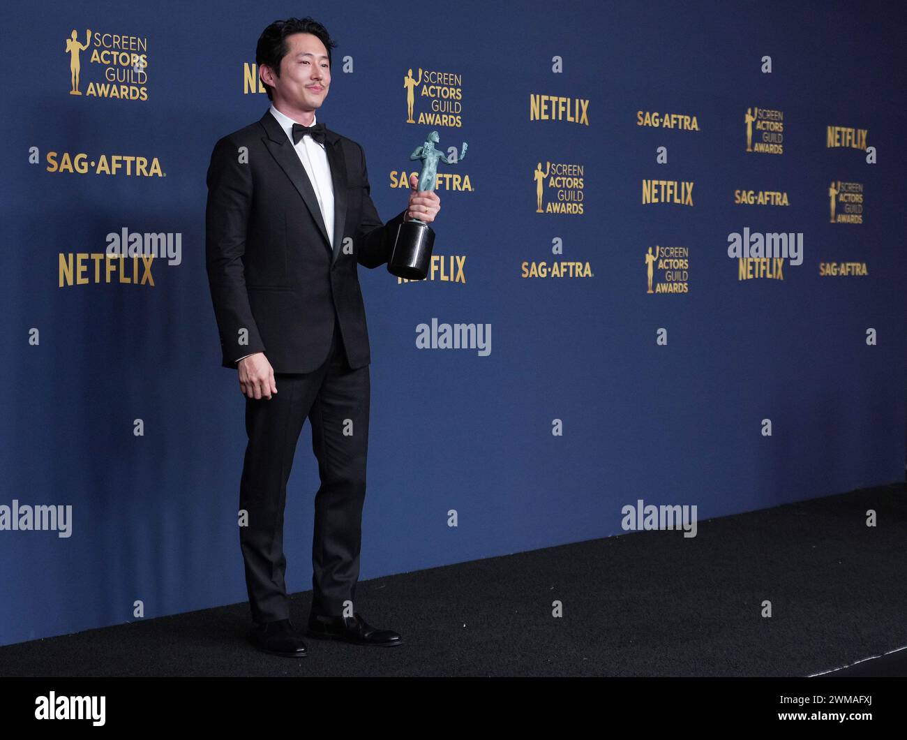 Steven Yeun, winner of the Outstanding Male Actor in a Television Movie ...