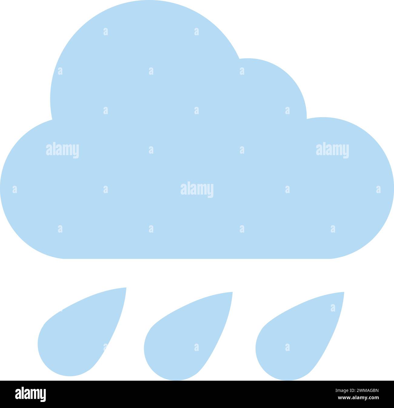 Rain cloud icon. Simple flat style. Drop water, cloudy symbol, raindrop ...