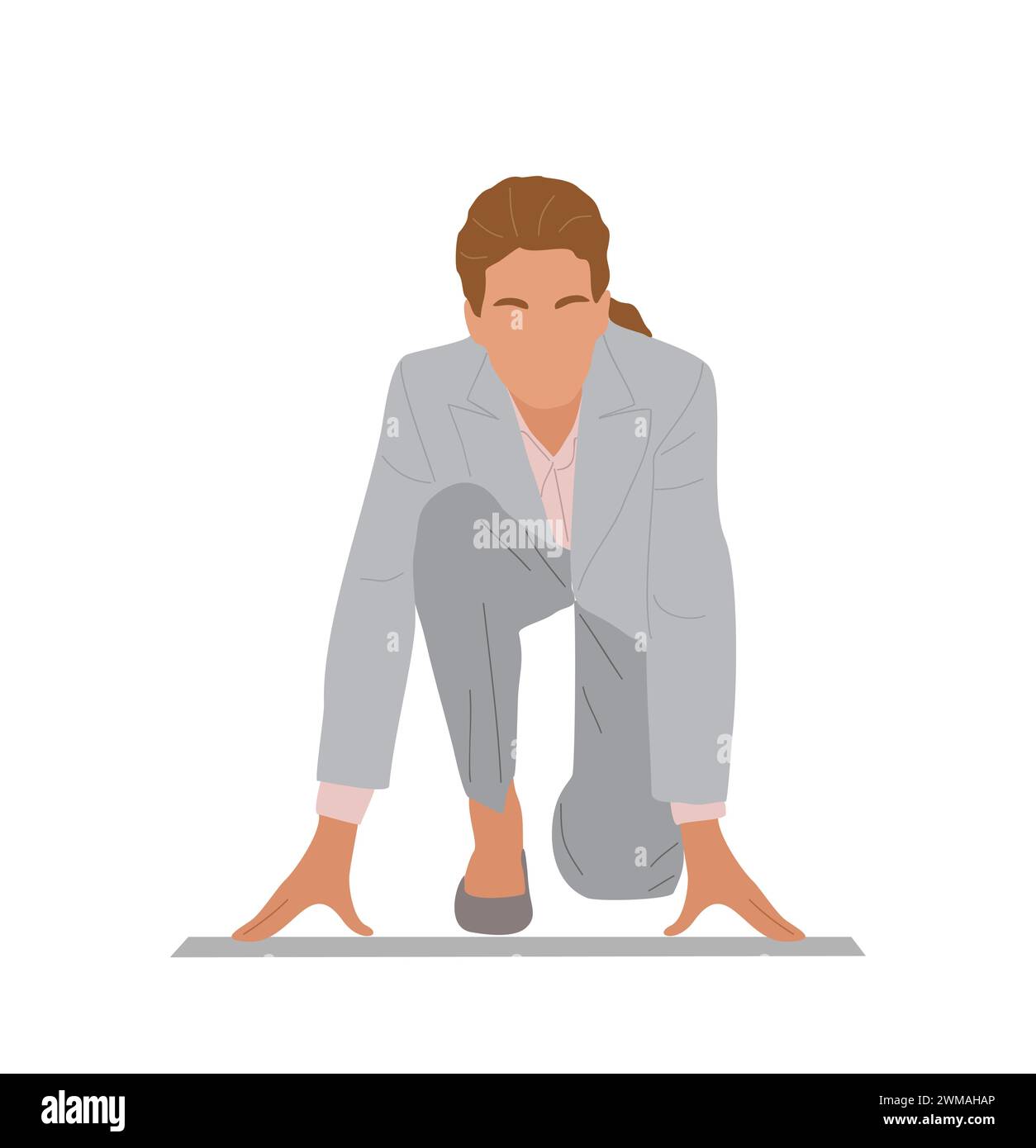 Business woman ready to start vector isolated Stock Vector Image & Art ...