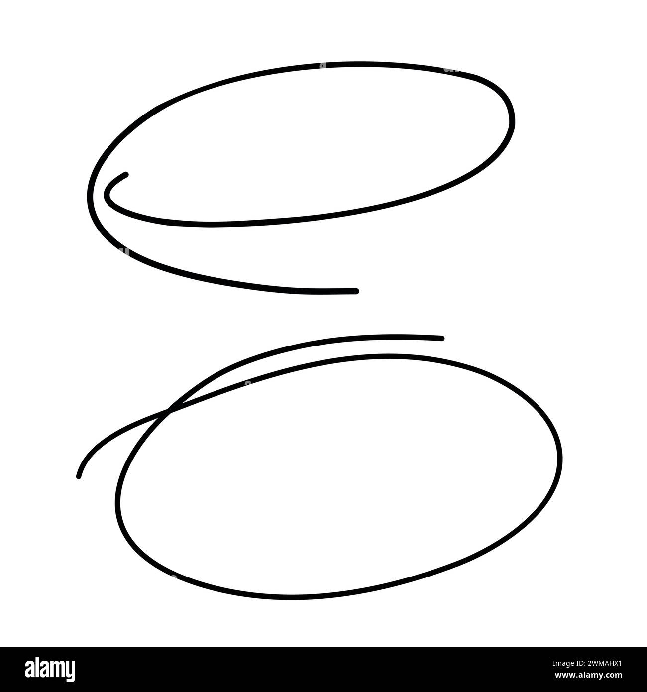 Vector abstract set of line round frames. Black oval doodle sketch ...