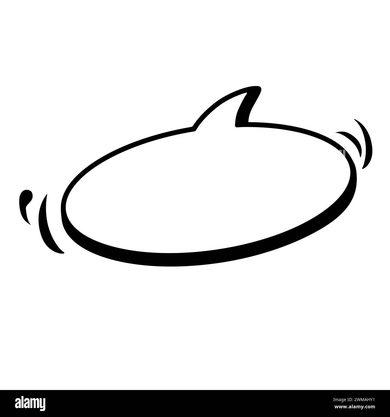 Vector abstract rounded speech bubble for words and text. Black doodle ...