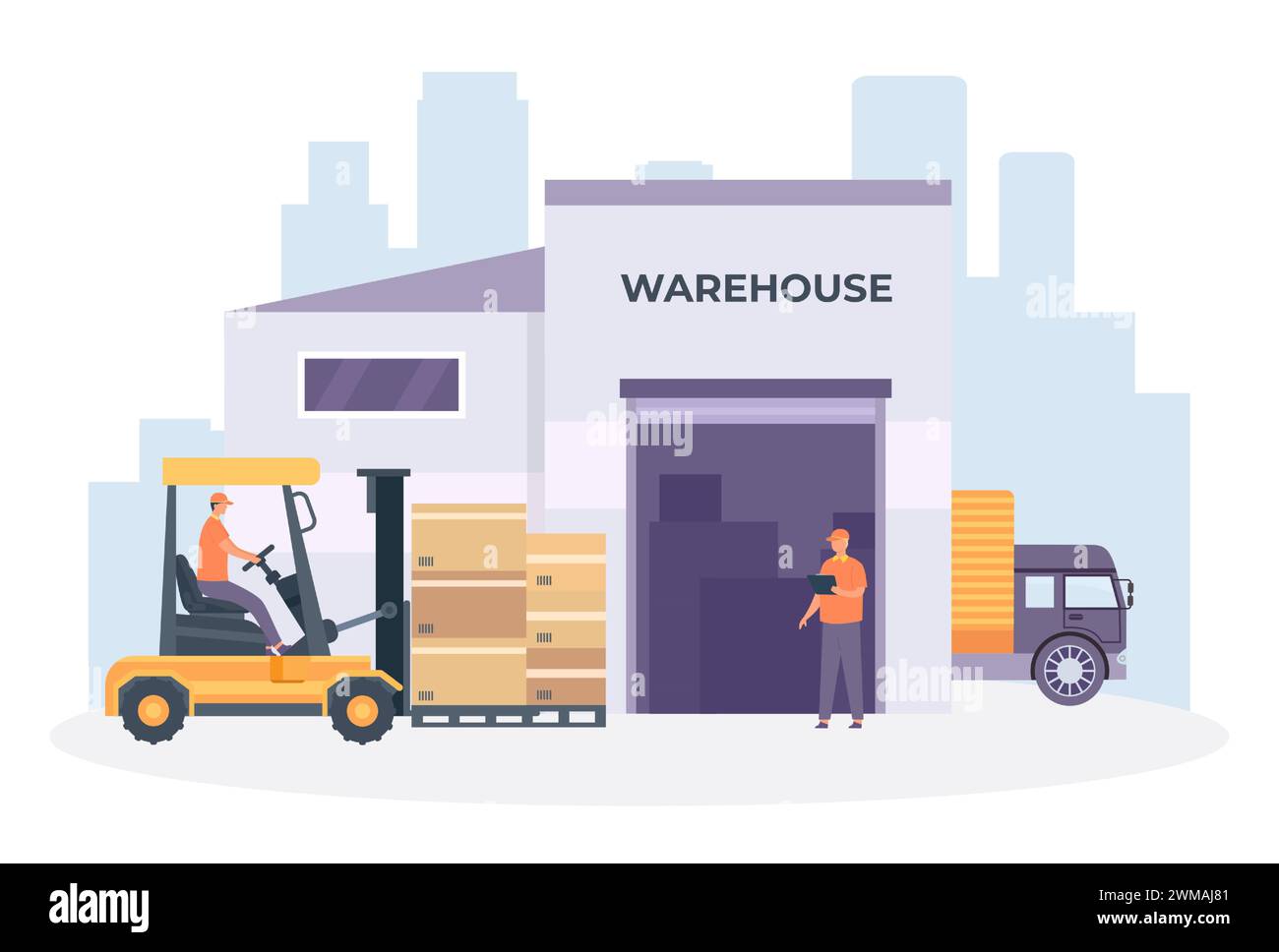 Delivery company providing shipment process. Vector of delivery Stock ...