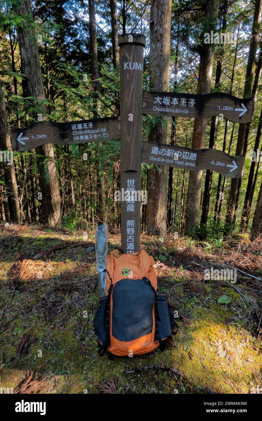 Trekking on the Kumano Kodo pilgrimage route, Wakayama, Japan Stock ...