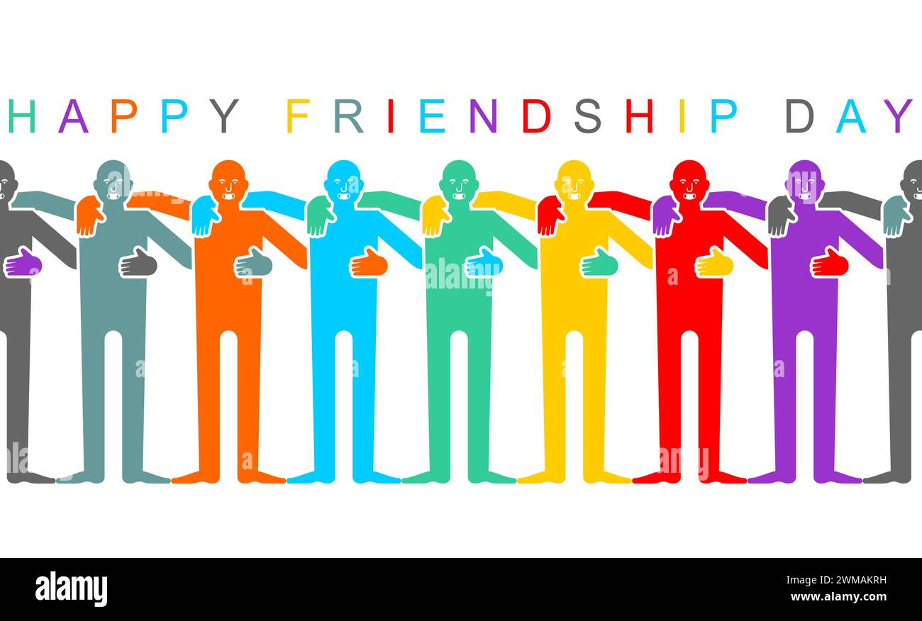 Friendship day poster. Friends hugging Stock Vector Image & Art - Alamy