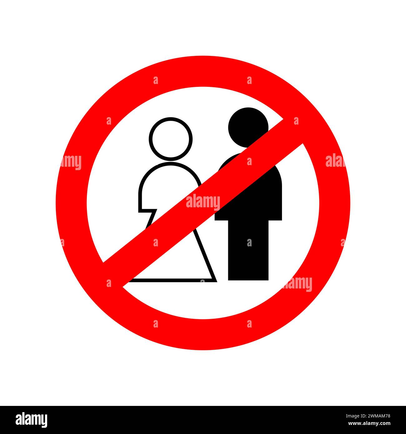 Stop Wedding. Red prohibition road sign. No marriage. Ban Newlyweds ...