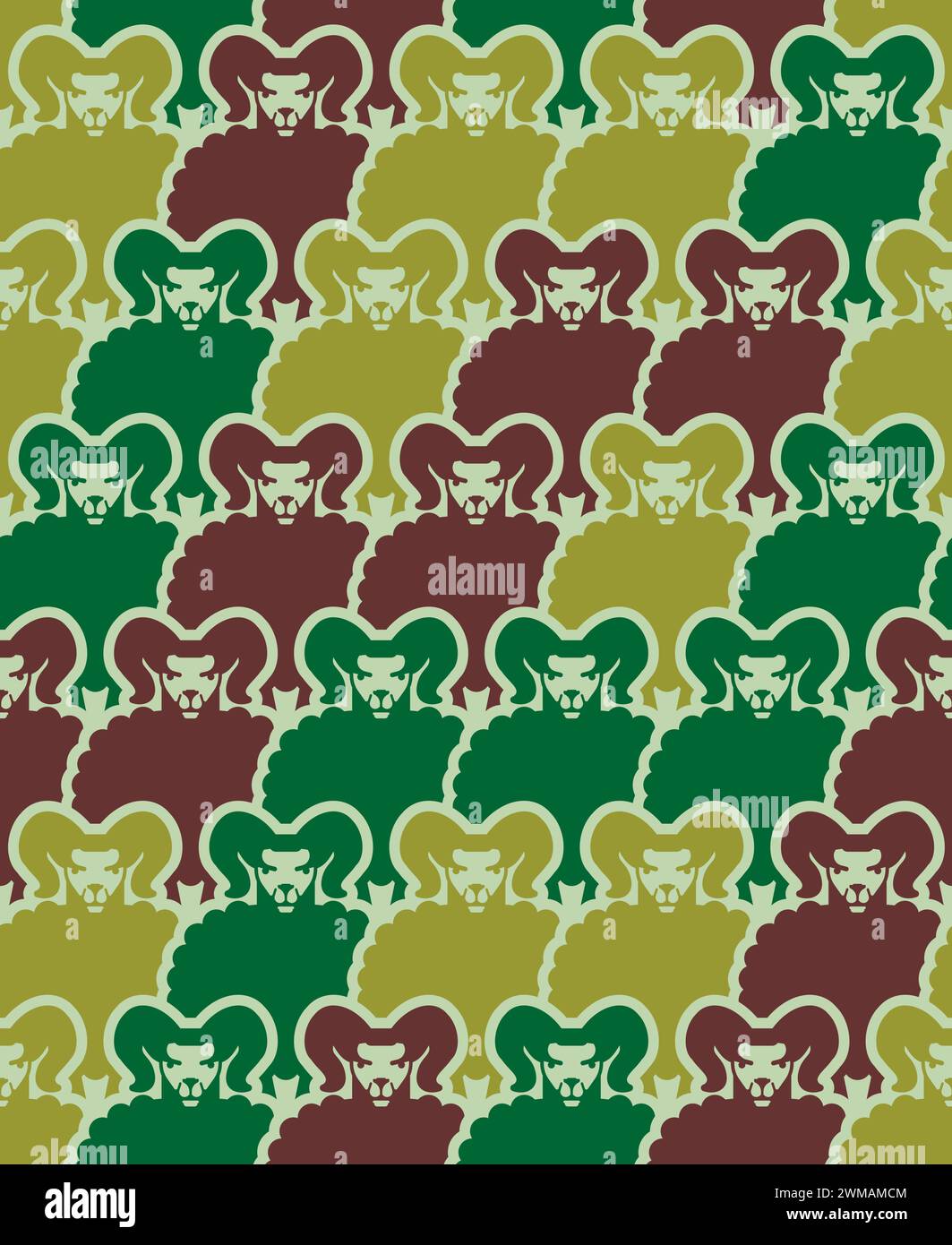 Ram Army Pattern seamless. Sheep Military texture. Farm animals Soldier ...